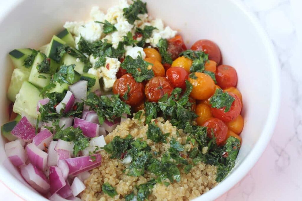 Roasted Tomato Quinoa Salad - Eat the Gains
