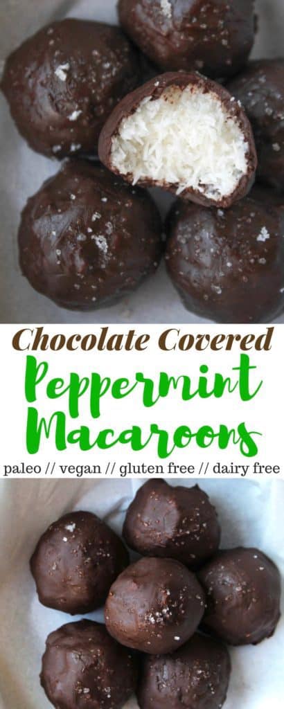 Chocolate Covered Peppermint Macaroons - Eat the Gains