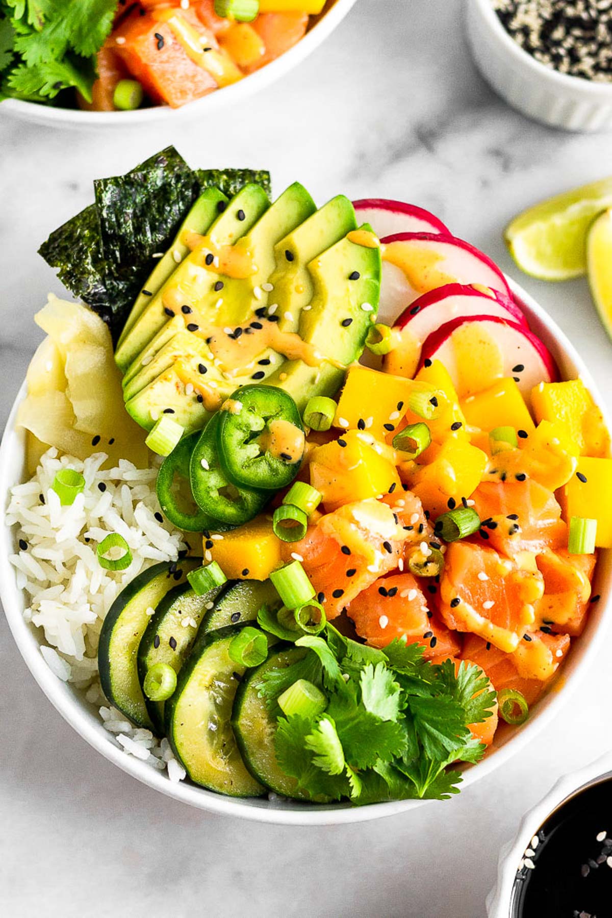 Salmon Poke Bowl With Spicy Mayo Gluten Free Eat The Gains Salmon Poke Bowl With Spicy Mayo Gluten Free Eat The Gains