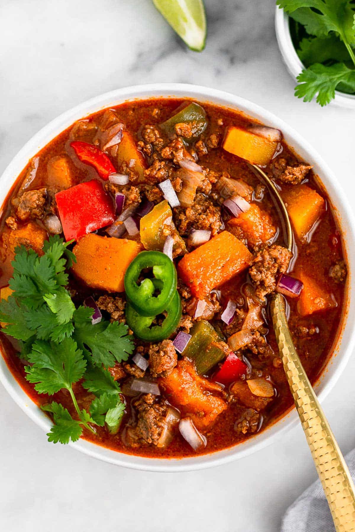 Bison Chili with Butternut Squash - Eat the Gains