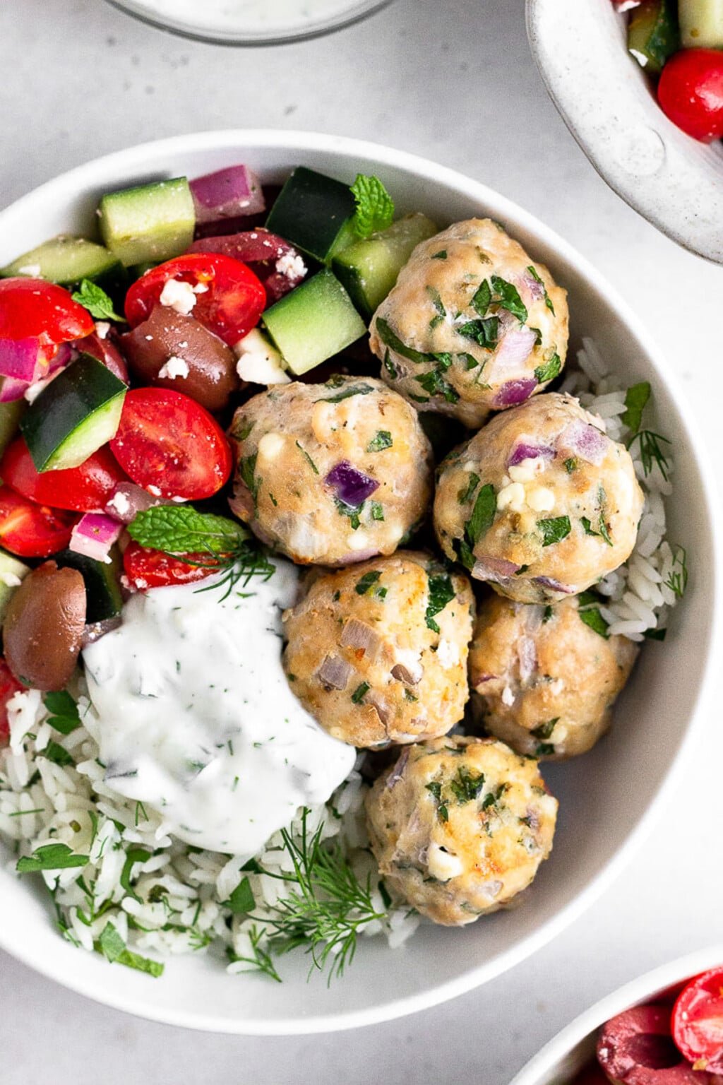 Greek Chicken Meatballs with Feta (Gluten-Free) - Eat the Gains
