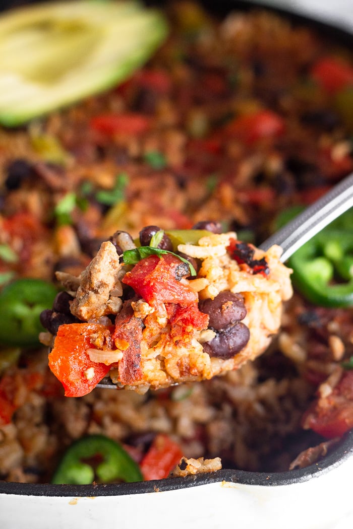 Healthy Turkey Taco Skillet with Rice (One-Pan) - Eat the Gains
