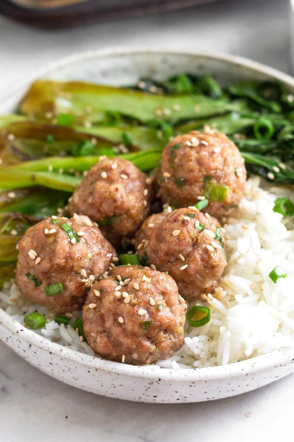 Baked Asian-Inspired Pork Meatballs - Eat the Gains