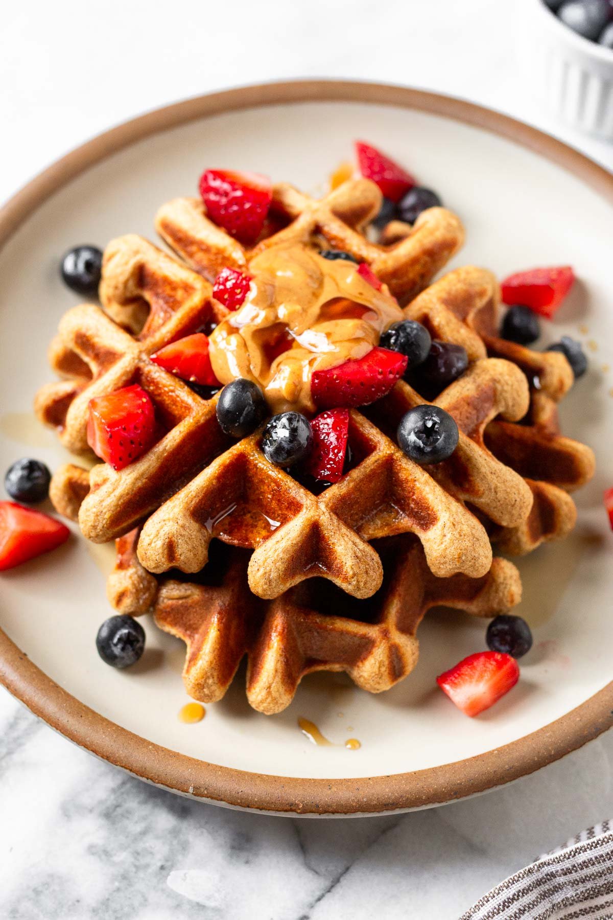 High Protein Waffles (33 grams of protein!) - Eat the Gains