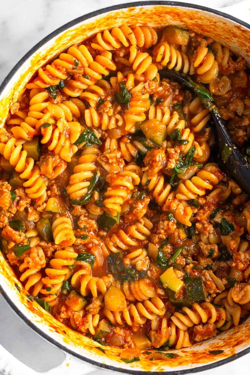 Ground Turkey Pasta w/ Veggies (One Pot) - Eat the Gains