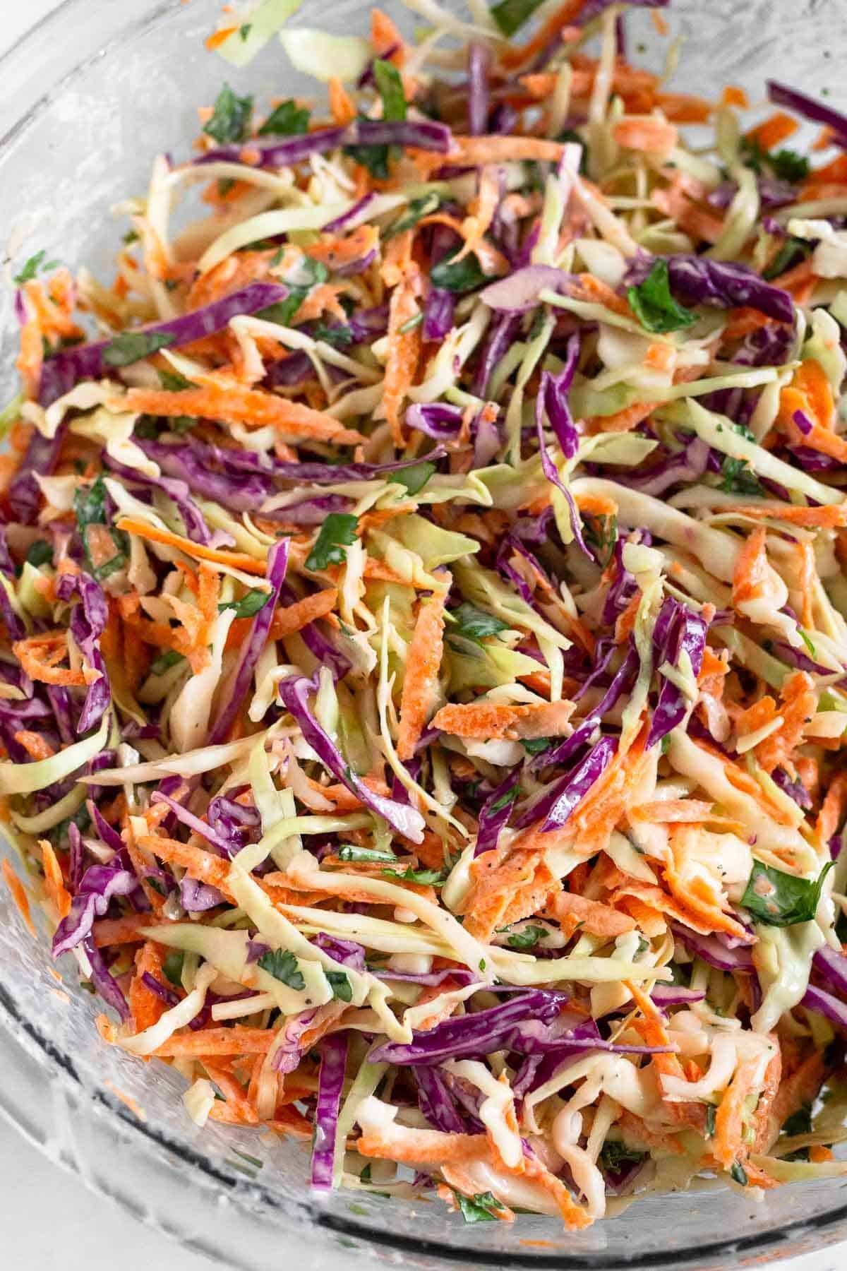 Healthy Coleslaw Recipe with Greek Yogurt - Eat the Gains