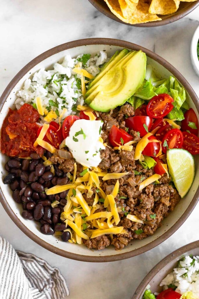 Ground Beef Taco Bowls (35 Minutes) - Eat the Gains