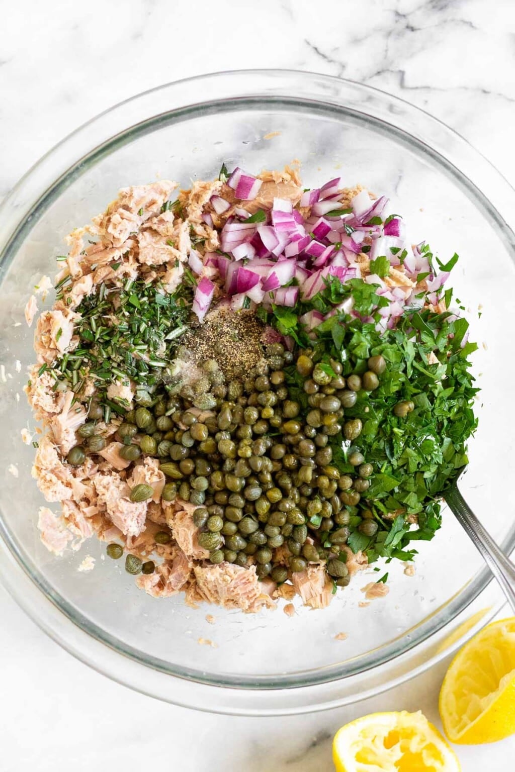 Italian Tuna Salad with Capers & Olive Oil - Eat the Gains