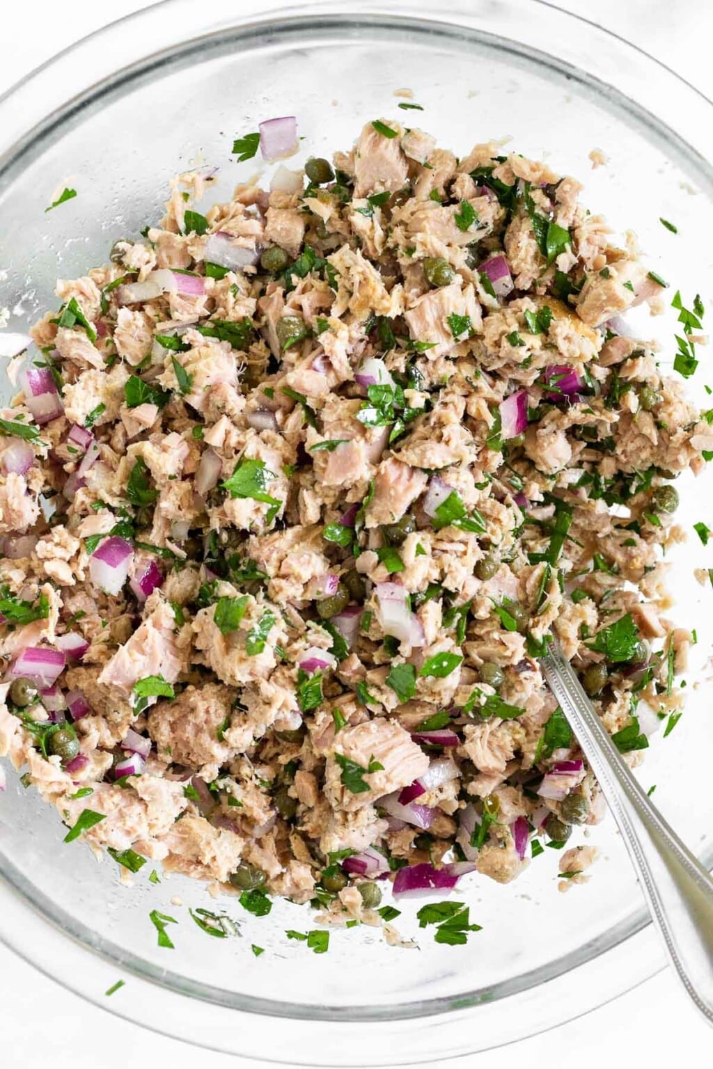 Italian Tuna Salad with Capers & Olive Oil - Eat the Gains