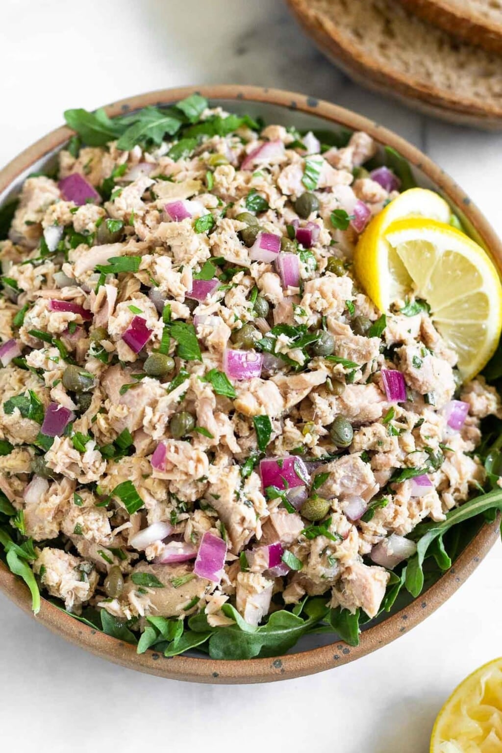 Italian Tuna Salad with Capers & Olive Oil - Eat the Gains