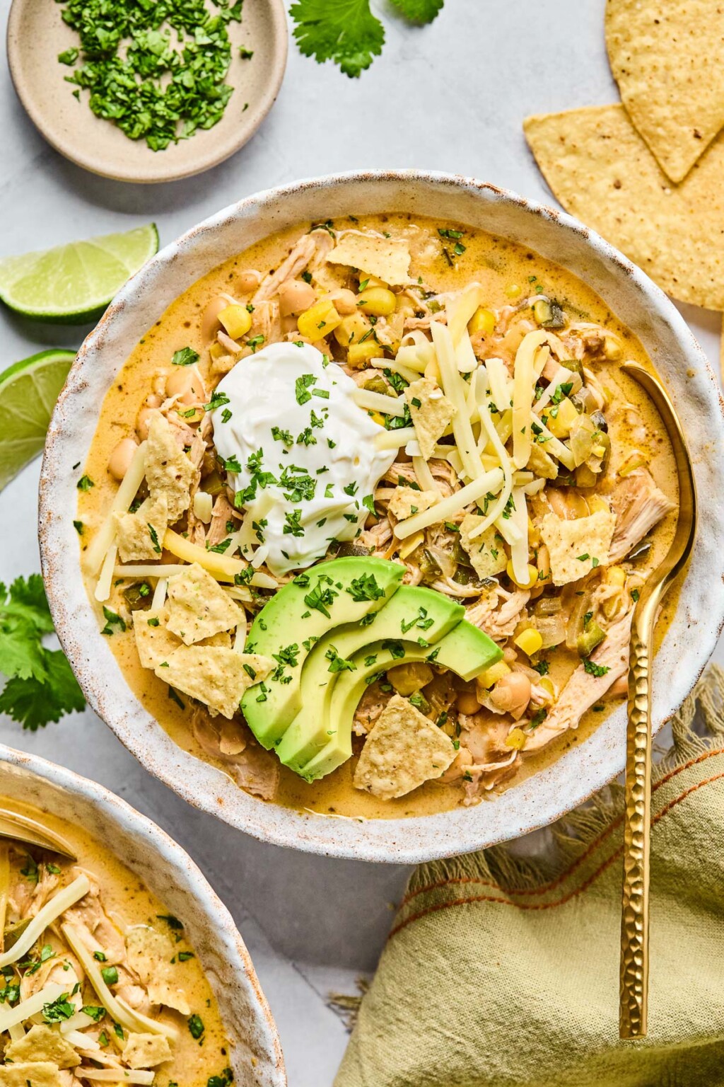 Healthy White Chicken Chili - Eat the Gains